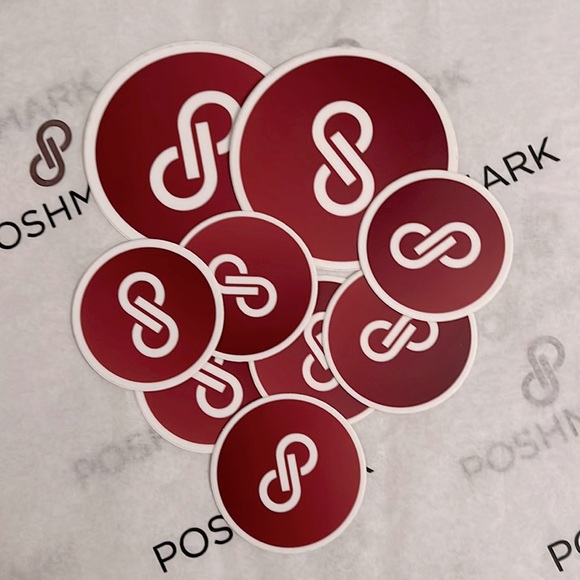 Posh | Office | Poshmark Round Burgundy Logo Stickers | Poshmark